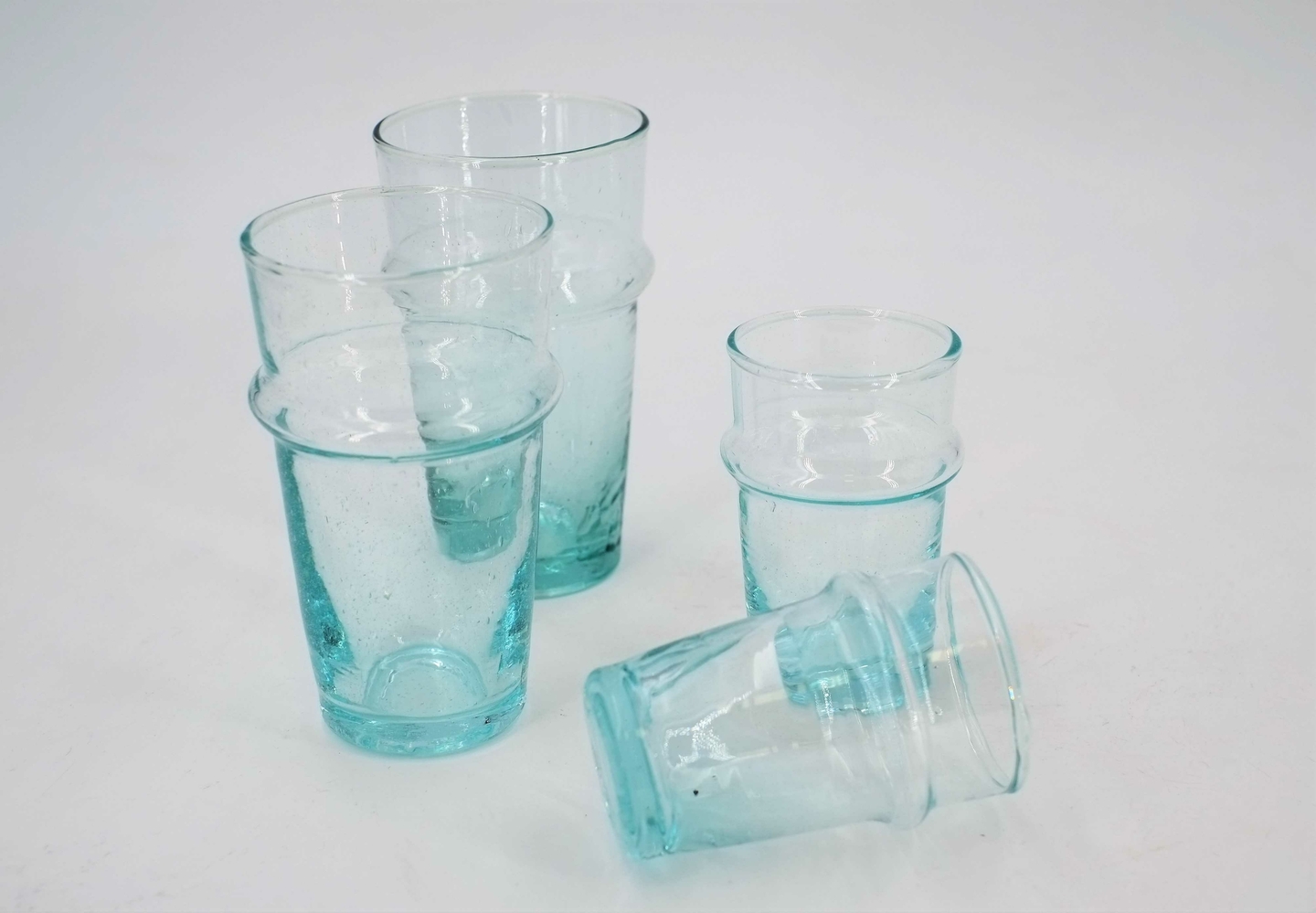 Verre Beldi recyclé et soufflé à la bouche - Maroc - Lot de 6 - Verres ...