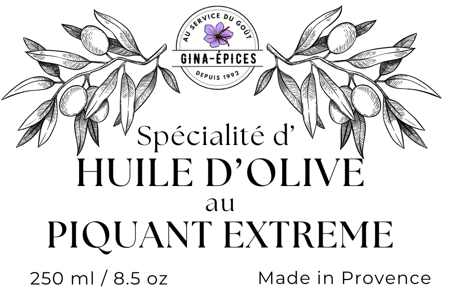 Préparation d'huile d'olive pimentée - Piquant extrême
