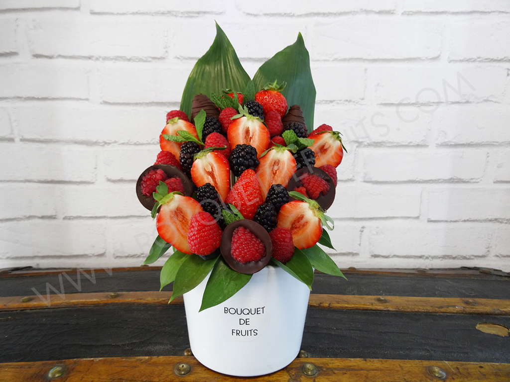 Bouquet De Fruits Ruby - Fruits Rouges & Fraises Chocolat