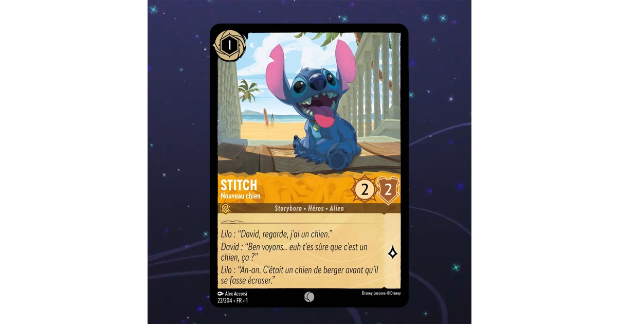 Disney Lorcana TCG : Carte "Stitch" (22/204)