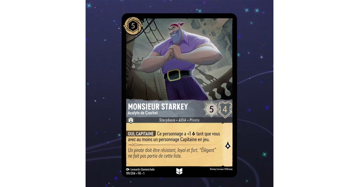 Disney Lorcana TCG : Carte "Monsieur Starkey" Foil (191/204)