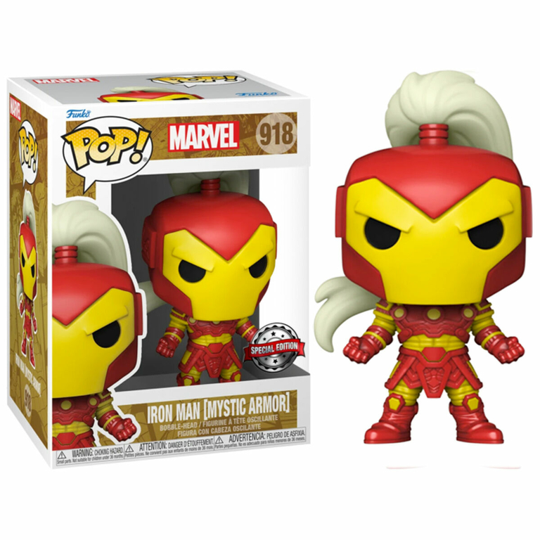 Marvel - Bobble Head Funko Pop N°918 : Iron Man (Mystic Armor) - Funko ...