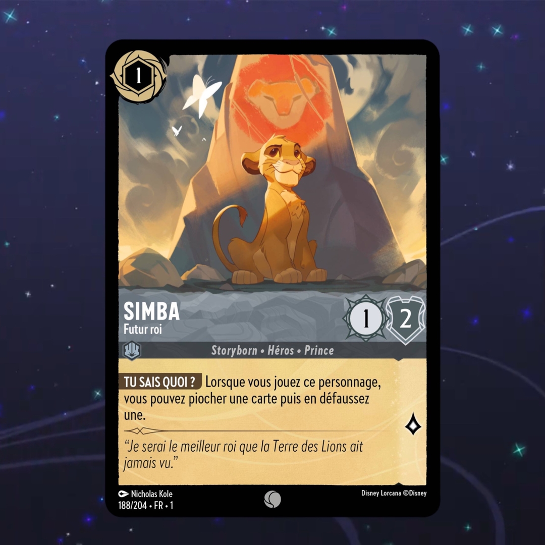Disney Lorcana TCG : Carte "Simba" (188/204)