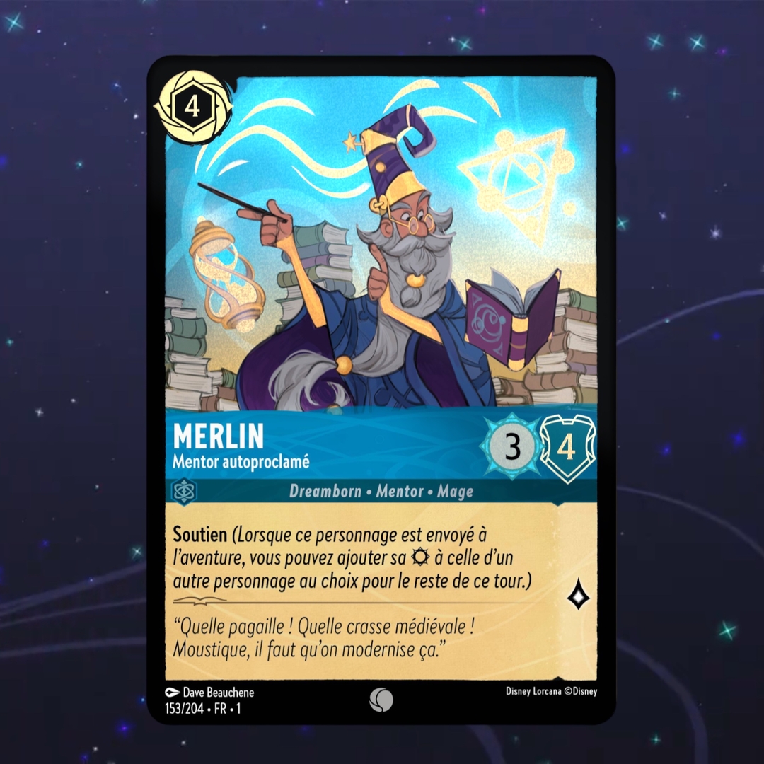 Disney Lorcana TCG : Carte "Merlin" (153/204) foil