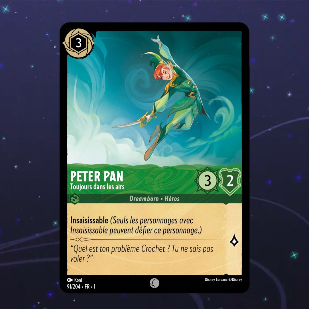 Disney Lorcana TCG : Carte "Peter Pan" (91/204)