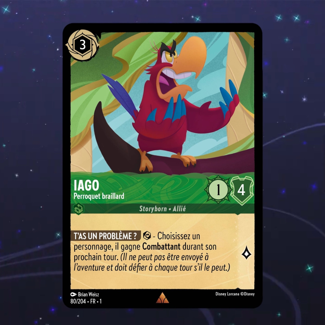 Disney Lorcana TCG : Carte "Iago" (80/204)