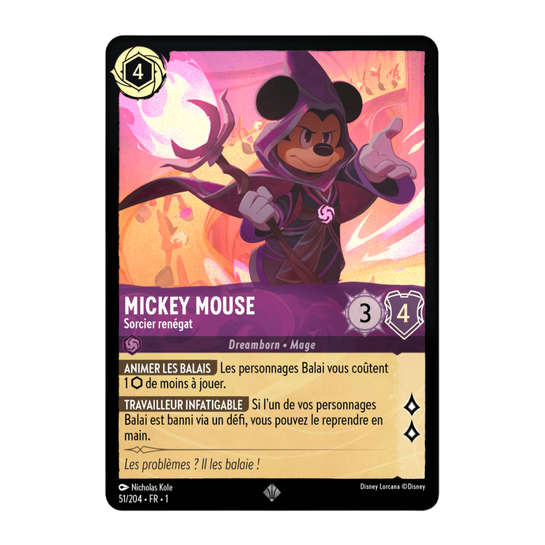 Disney Lorcana TCG : Carte "Mickey Mouse" Foil (51/204)