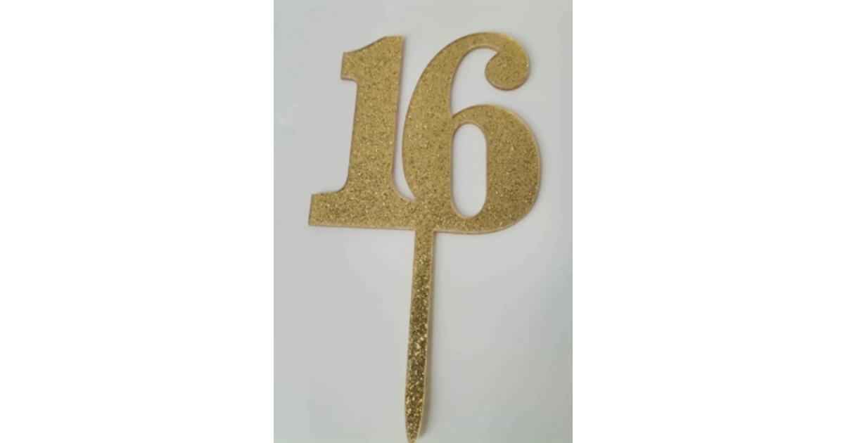 Topper en acrylique - 16 - Or - O'SugarArt