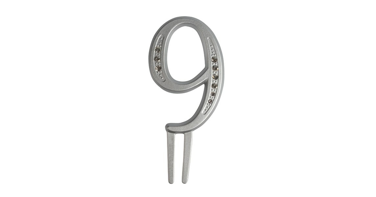 Topper - Numéro 9 - Argent - O'SugarArt