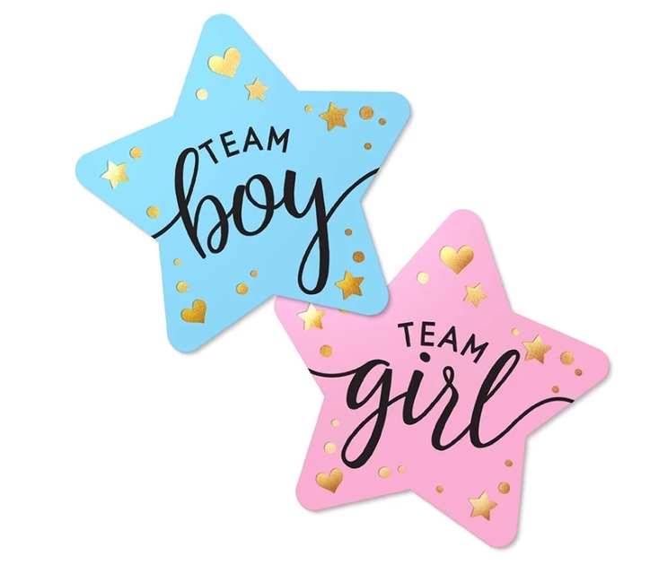 Stickers - Team Girl et Team Boy - Etoile - Lot de 12 - O'SugarArt