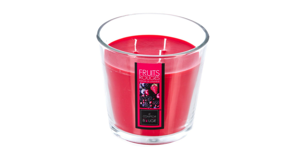 BOUGIE PARFUMÉE AVEC POT EN VERRE FRUITS ROUGES 500G - Bougie & Senteur ...