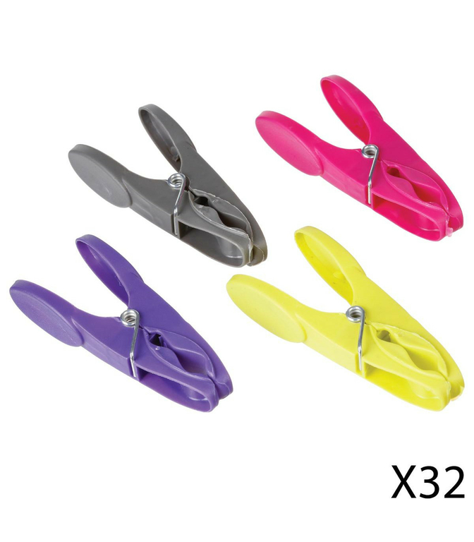 PINCES À LINGE 32 PCS RONDES - Entretien du linge/Pince à linge ...