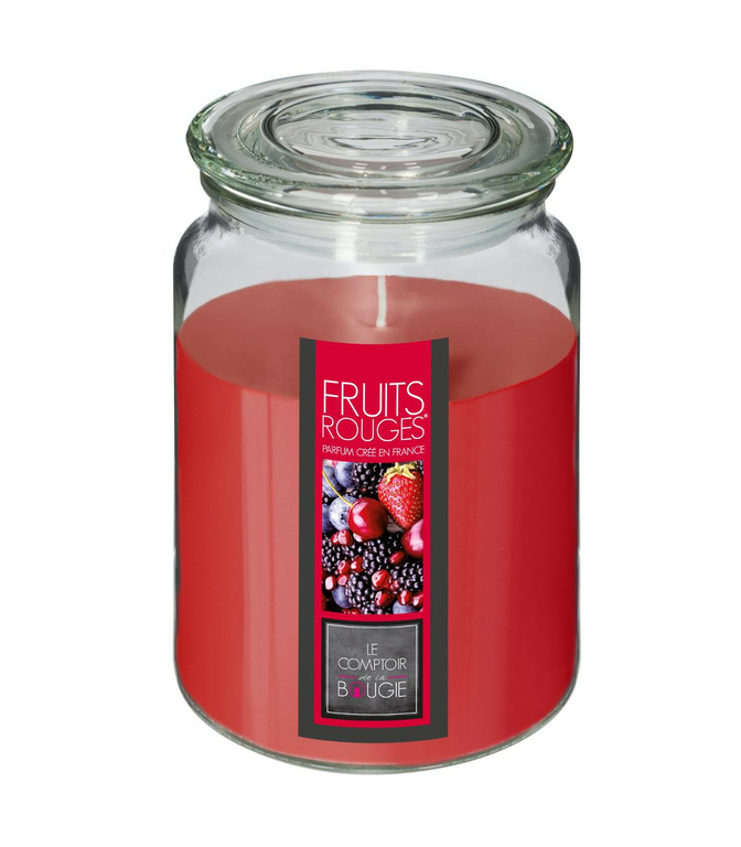 BOUGIE PARFUMÉE AVEC POT EN VERRE FRUITS ROUGES 510G - Bougie & Senteur ...