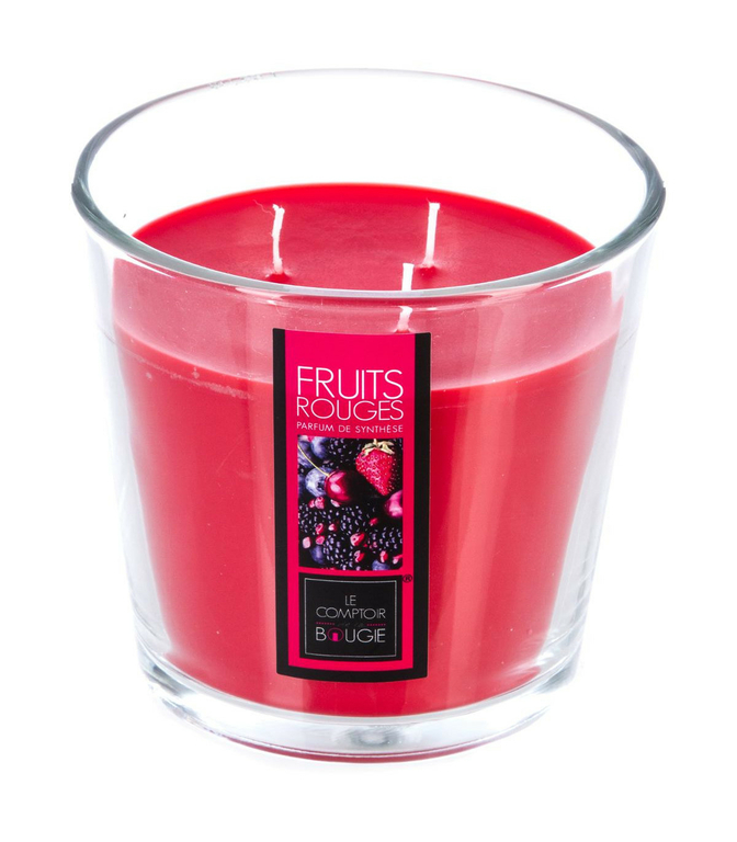 BOUGIE PARFUMÉE AVEC POT EN VERRE FRUITS ROUGES 500G - Bougie & Senteur ...