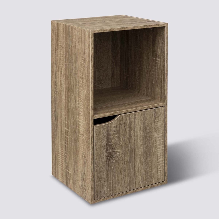 ÉTAGÈRE 2 CASES NATUREL MIX'N DOOR - Mobilier de rangement/Petit ...