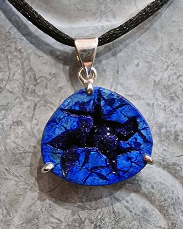 Pendentif azurite mini géode - Pendentifs/Pendentifs sertis argent ...