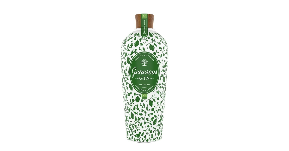Gin GENEROUS Organic 44% - 70cl - NOS DESTINATIONS - le-gourmet-charentais