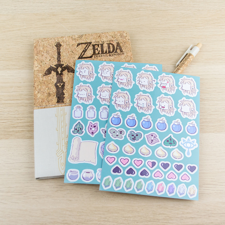Pack Carnet TOTK avec Stickers - Bureau - le-coffre-a-flonflons