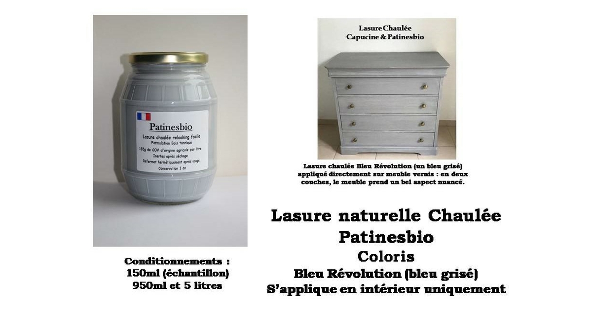 lasure naturelle chaulée Bleu Révolution - Lasures Naturelles/peinture ...