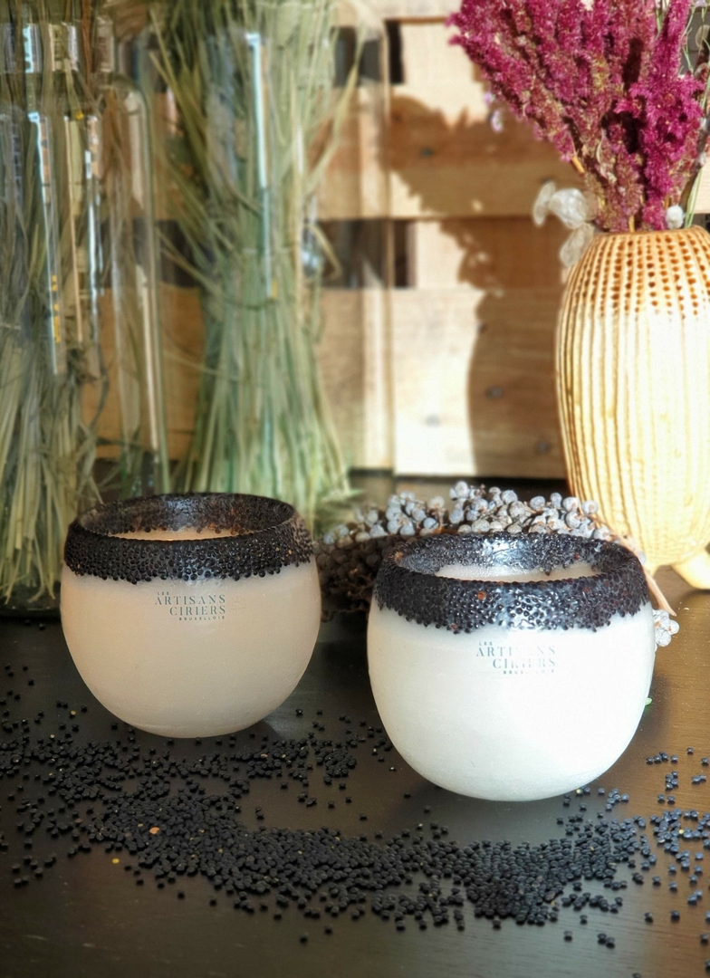 Bougie Photophore Globe Graine Végétale Black Power - Bougies ...