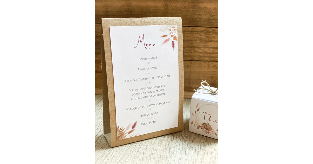 Menu fleurs séchées - Baptême/Menus - Bul d'idées