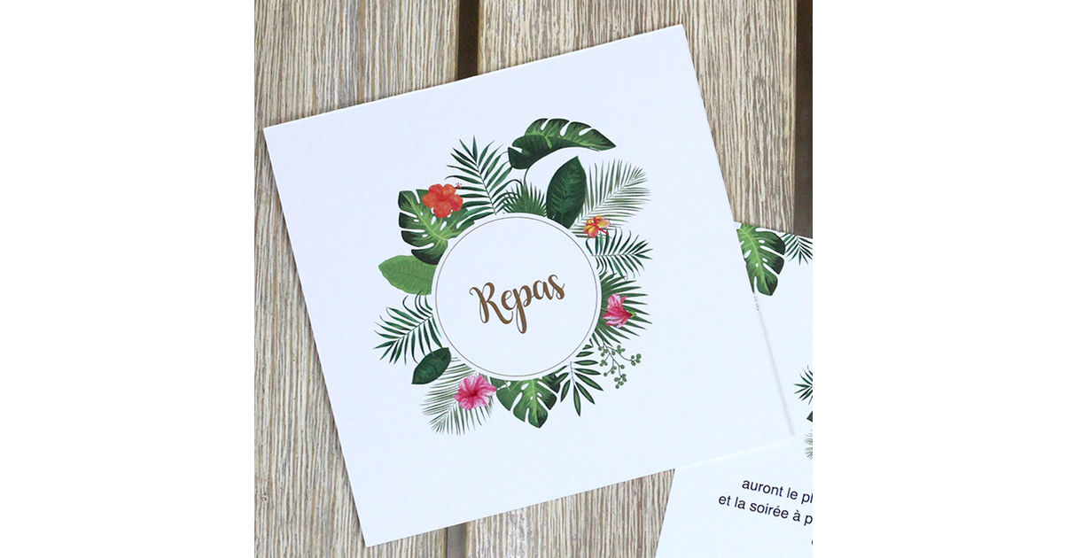 Invitation repas tropical - Mariage - Bul d'idées