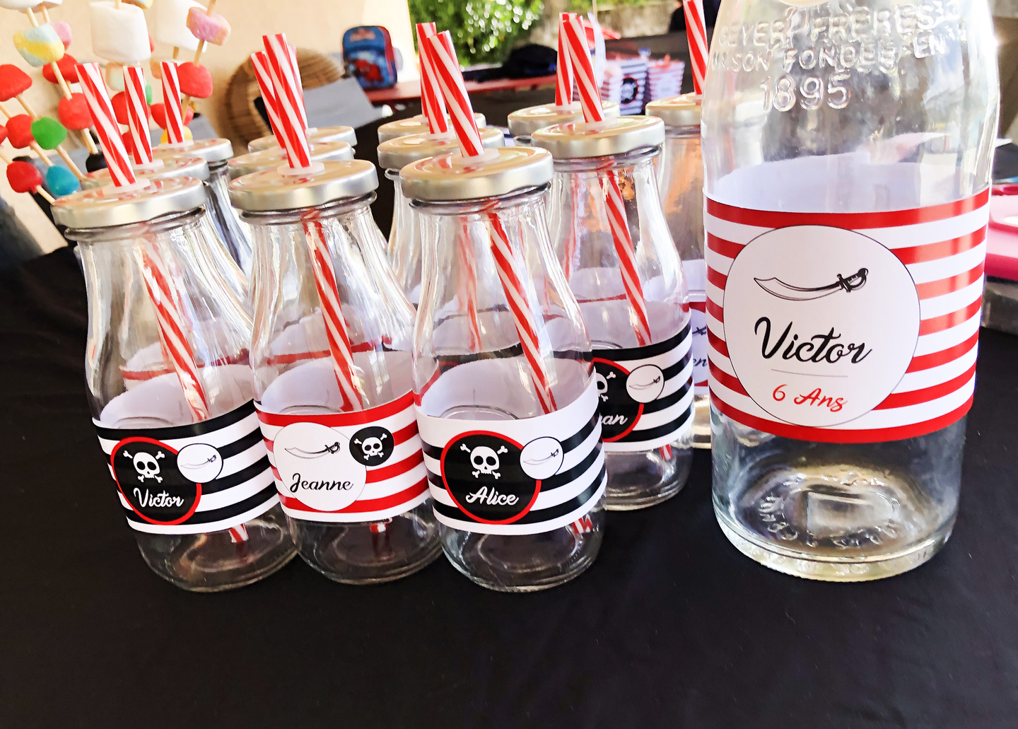 Etiquettes bouteilles Pirate x 5 - Anniversaire/Anniversaire Pirate ...