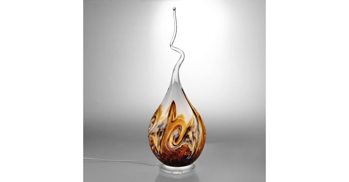 Lampe flamme spirale modèle brun - Cristal Lehrer