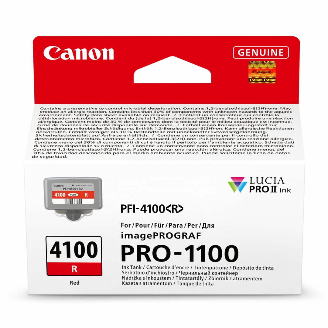 Cartouche d'encre Canon PFI-4100R (Red), 80ml pour imprimante Canon Pro ...