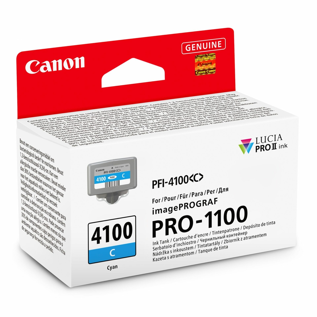 Cartouche d'encre Canon PFI-4100C (Cyan), 80ml pour imprimante Canon ...