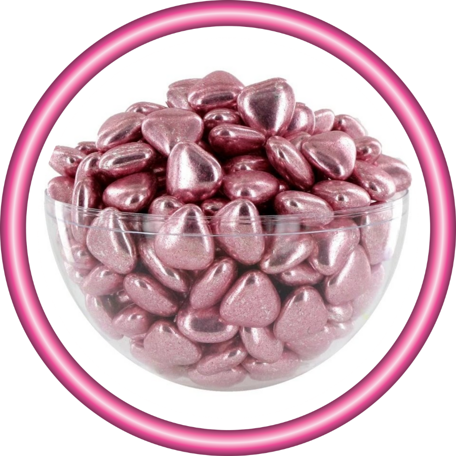 Dragée coeur chocolat Rose gold - Bonbons/Dragées - Au pays des Bonbons