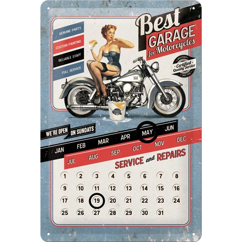 Calendrier perpétuel Best garage - Plaques/Pin-up / Rte 66 - Donut and ...