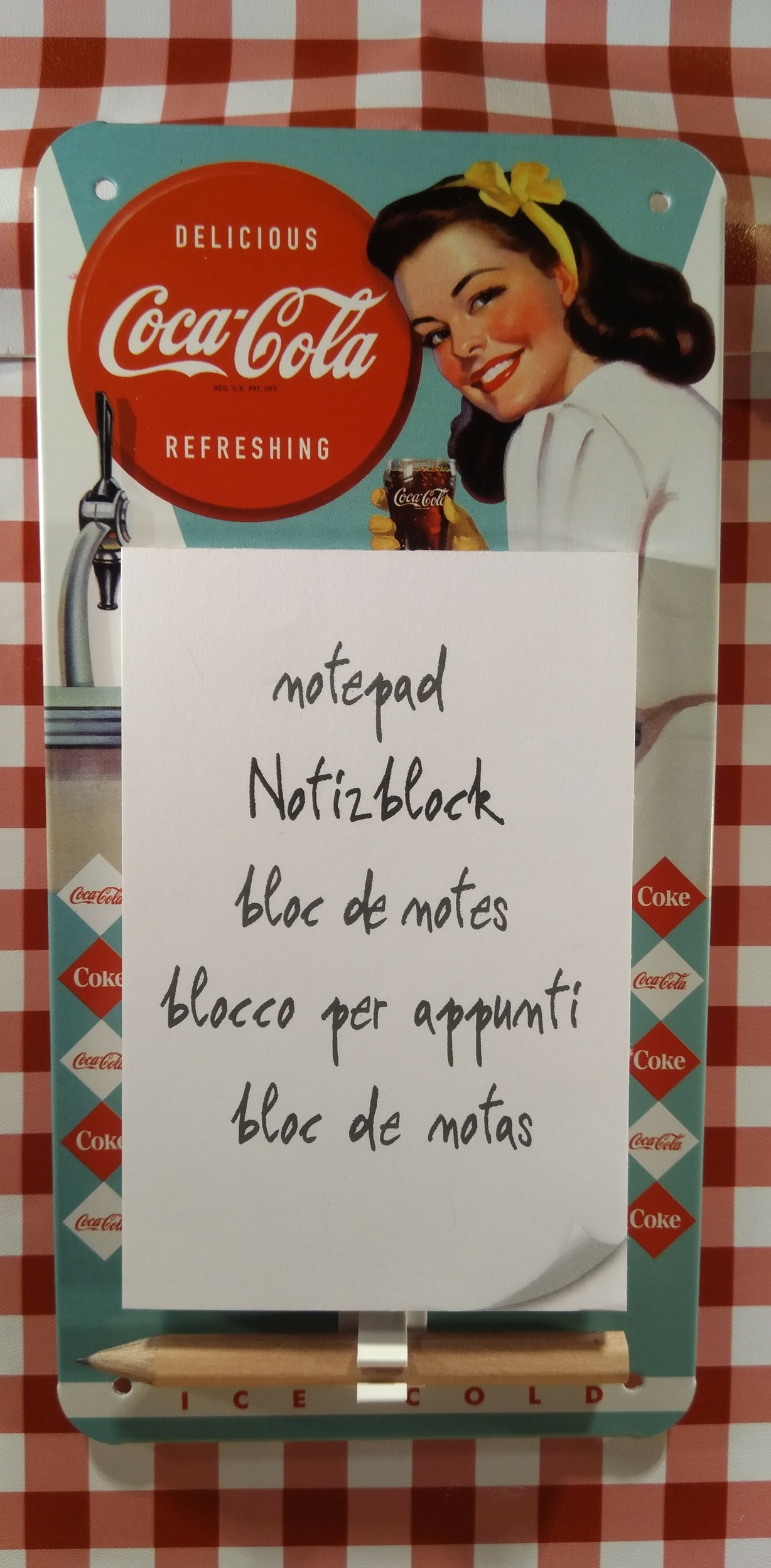 Bloc-notes magnétique Coca-cola - Déco/Calendriers et bloc-notes ...