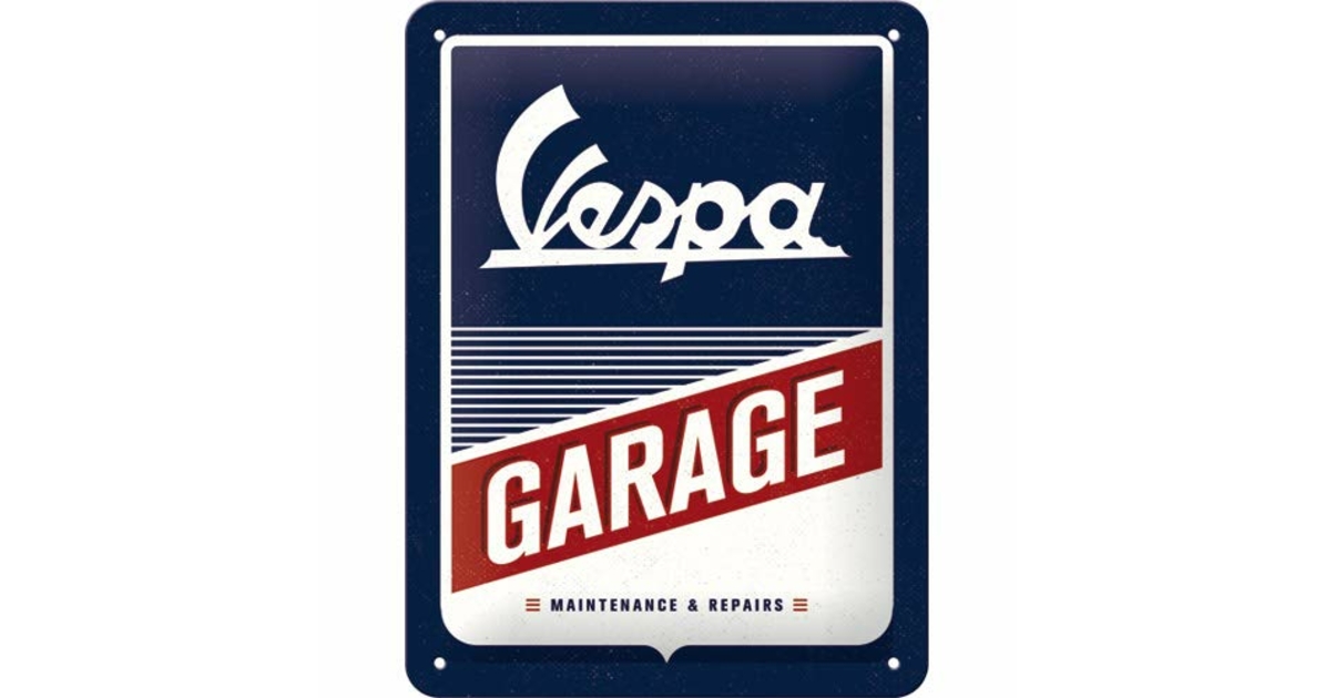 plaque Vespa garage 15x20 - Plaques/Moto / cyclo - Donut and pin-up