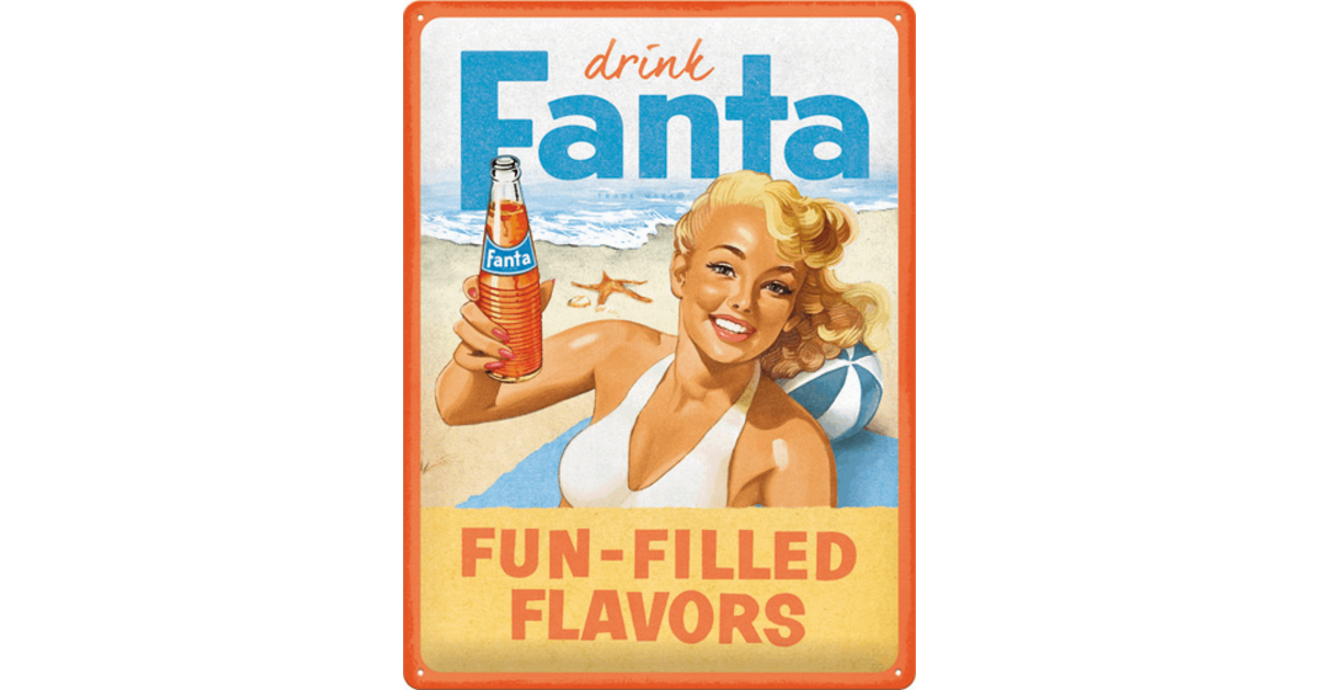 Plaque vintage Fanta Pin-up - Plaques/Autres thèmes - Donut and pin-up