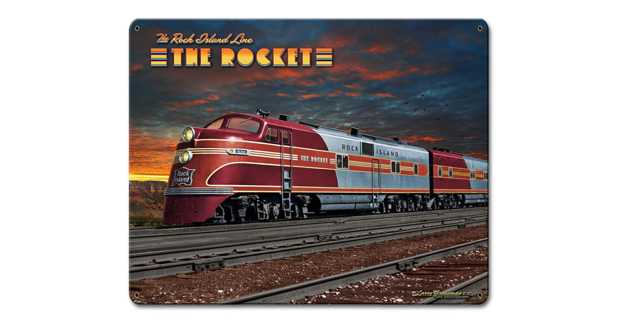 Plaque métal train Rocket - Plaques/Autres thèmes - Donut and pin-up