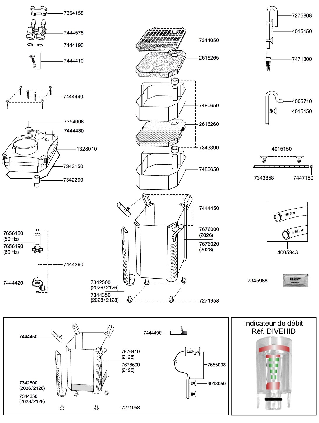 EHEIM Pièces détachées pour filtre externe Eheim Professionel II 2026 ...
