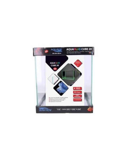 AQUAVIE AquaFluo Cube 20 L aquarium nu dimensions 26 x 26 x 30 cm avec ...