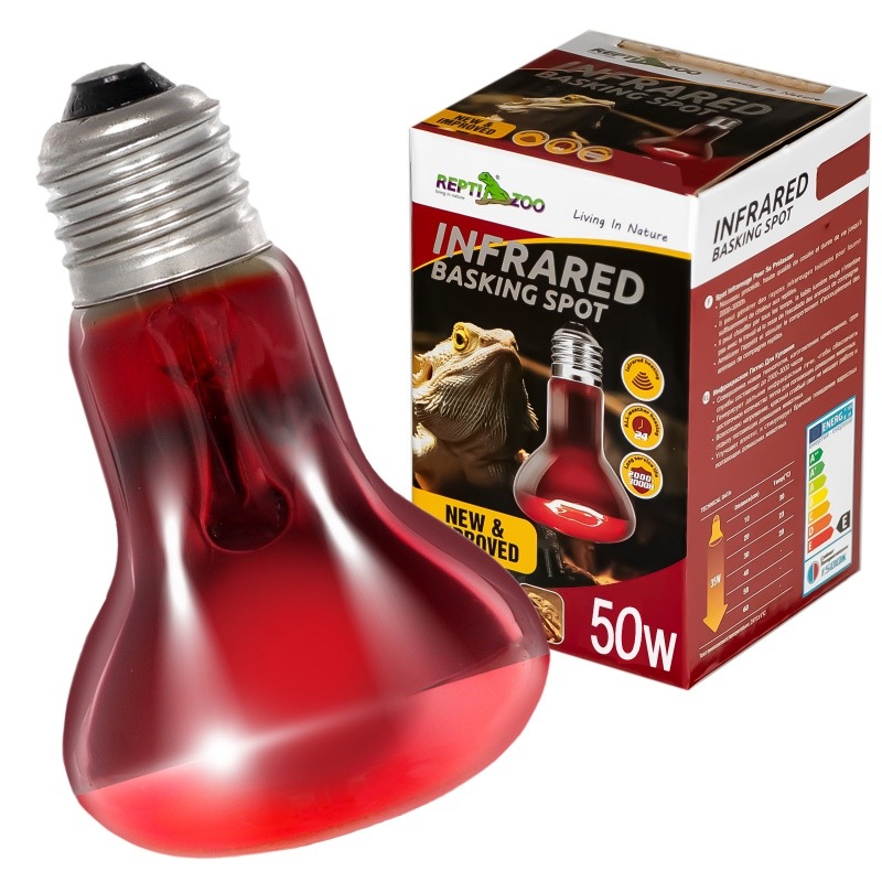 REPTIZOO Infrared Basking Spot 50W lampe chauffante Infra Rouge avec culot E27 - Matériel pour ...