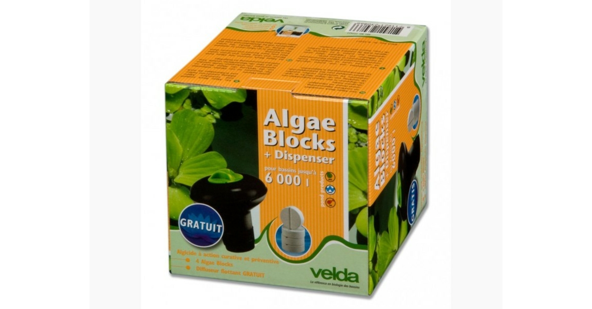 VELDA Algae Block + Dispenser 4 pastilles algicide anti-eau verte ...