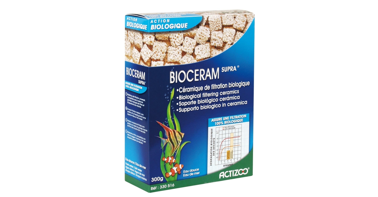 Support bacterien ACTIZOO BioCeram 300 gr. pour une filtration ...