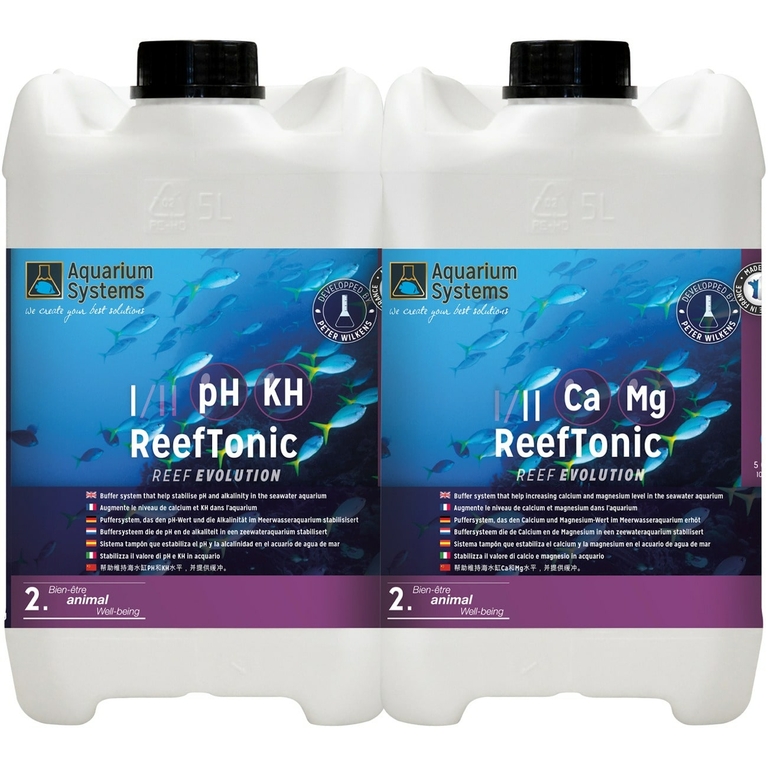 AQUARIUM SYSTEMS Reef Tonic 1 & 2 - 2 x 5 L permet d'ajuster et ...