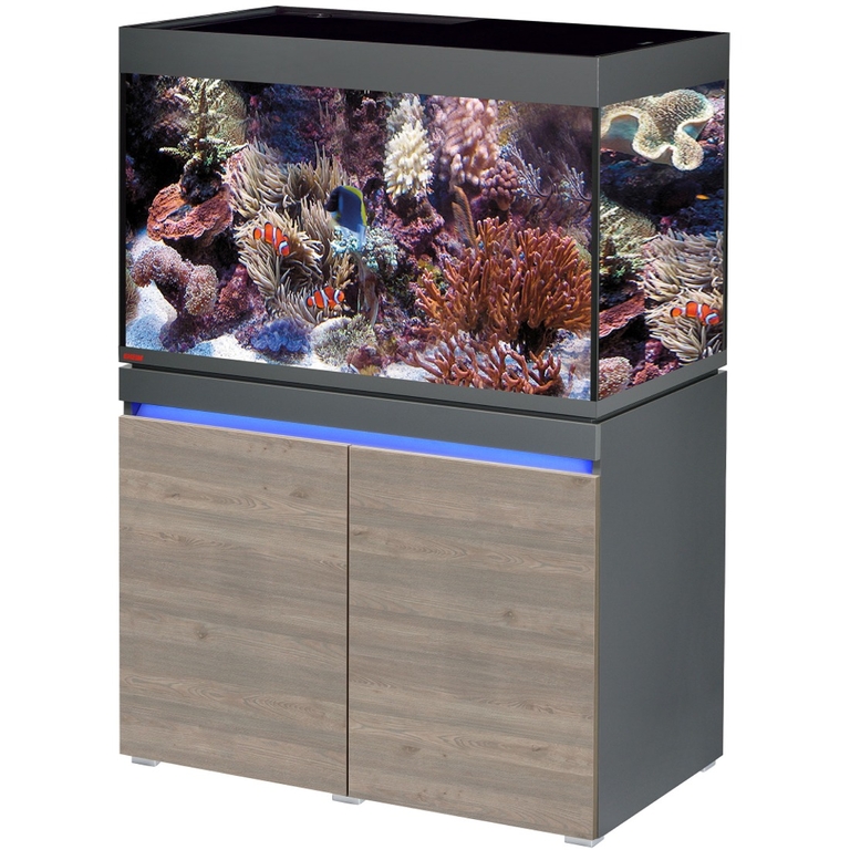 EHEIM Incpiria Marine 330 LED Graphite / Chêne Rustique kit aquarium 100 cm 330 L avec meuble et ...