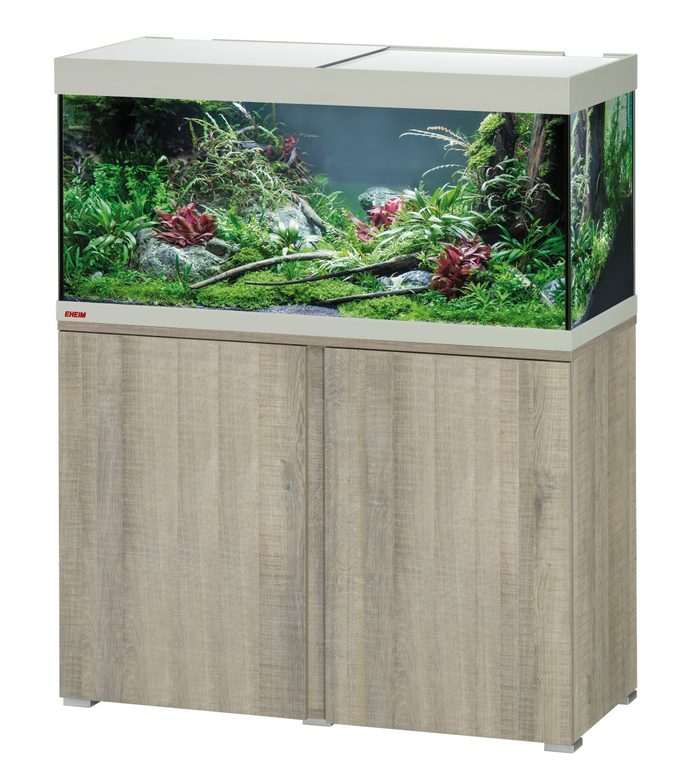 EHEIM Vivaline LED 180 L Chêne Gris aquarium équipé 100 x 45 x 40 cm avec meuble et éclairage ...