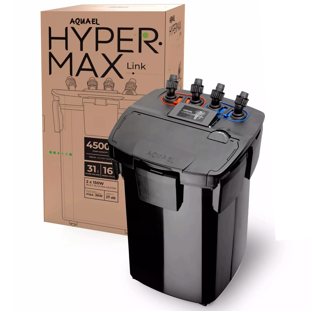 AQUAEL HyperMax Link 4500 L/h filtre externe complet contrôlable avec chauffage intégré pour ...