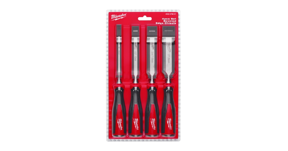 Set de 4 ciseaux à bois Milwaukee 4932479897 - Coupe/Ciseau à bois ...