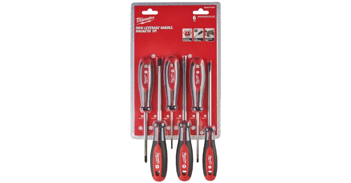 Set de 6 tournevis trilobe plat + PH Milwaukee 4932471807 - Tournevis ...