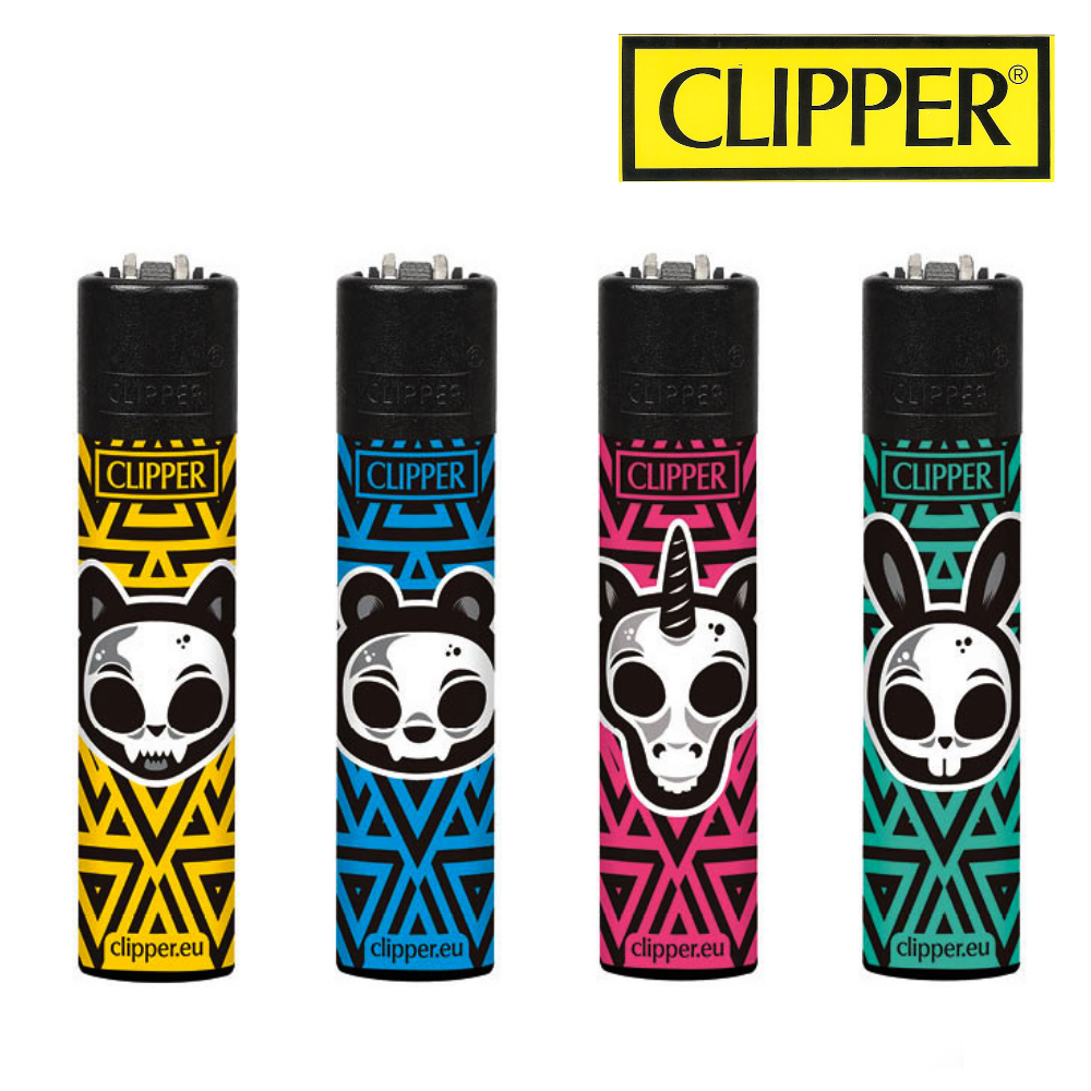 Briquets Clipper collection - x4 briquets - Modèle Animal Skulls ...