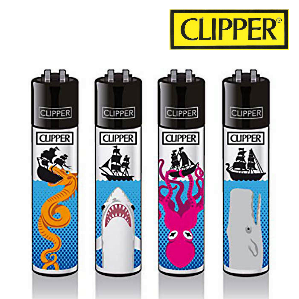 Briquets Clipper collection - x4 briquets - Modèle Sea Monster ...