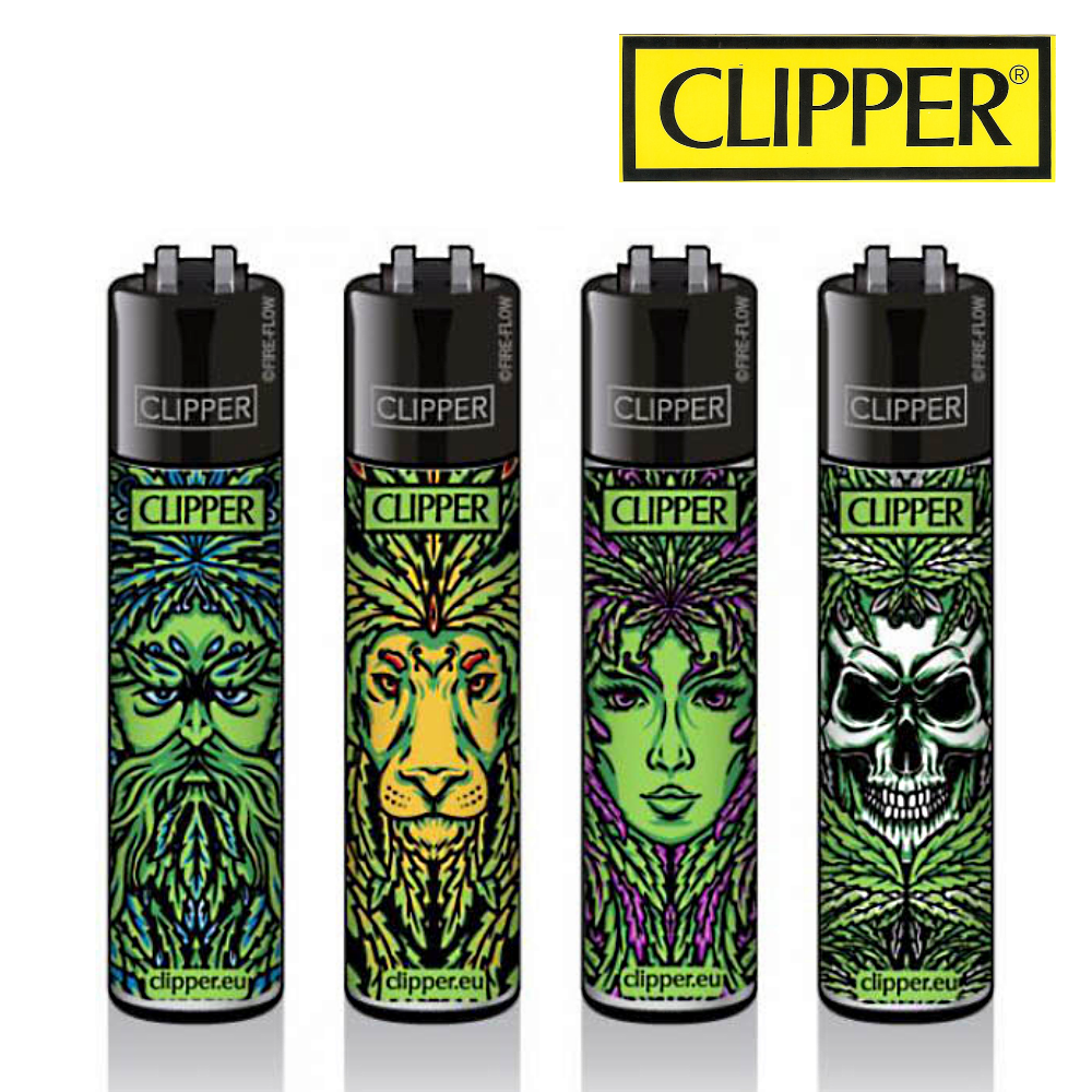 Briquets Clipper collection - x4 briquets - Modèle Leaf Faces - Briquet ...